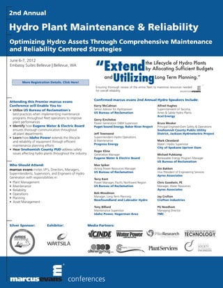 2nd Annual Hydro Plant Maintenance & Reliability Conference | PDF