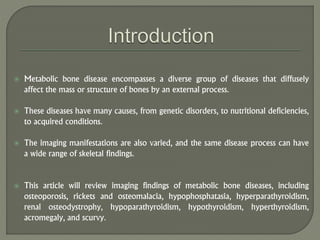 Imaging In Metabolic Bone Diseases | PPTX