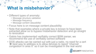 Misbehavior Handling Throughout the V2V System Lifecycle | PPTX | Auto ...
