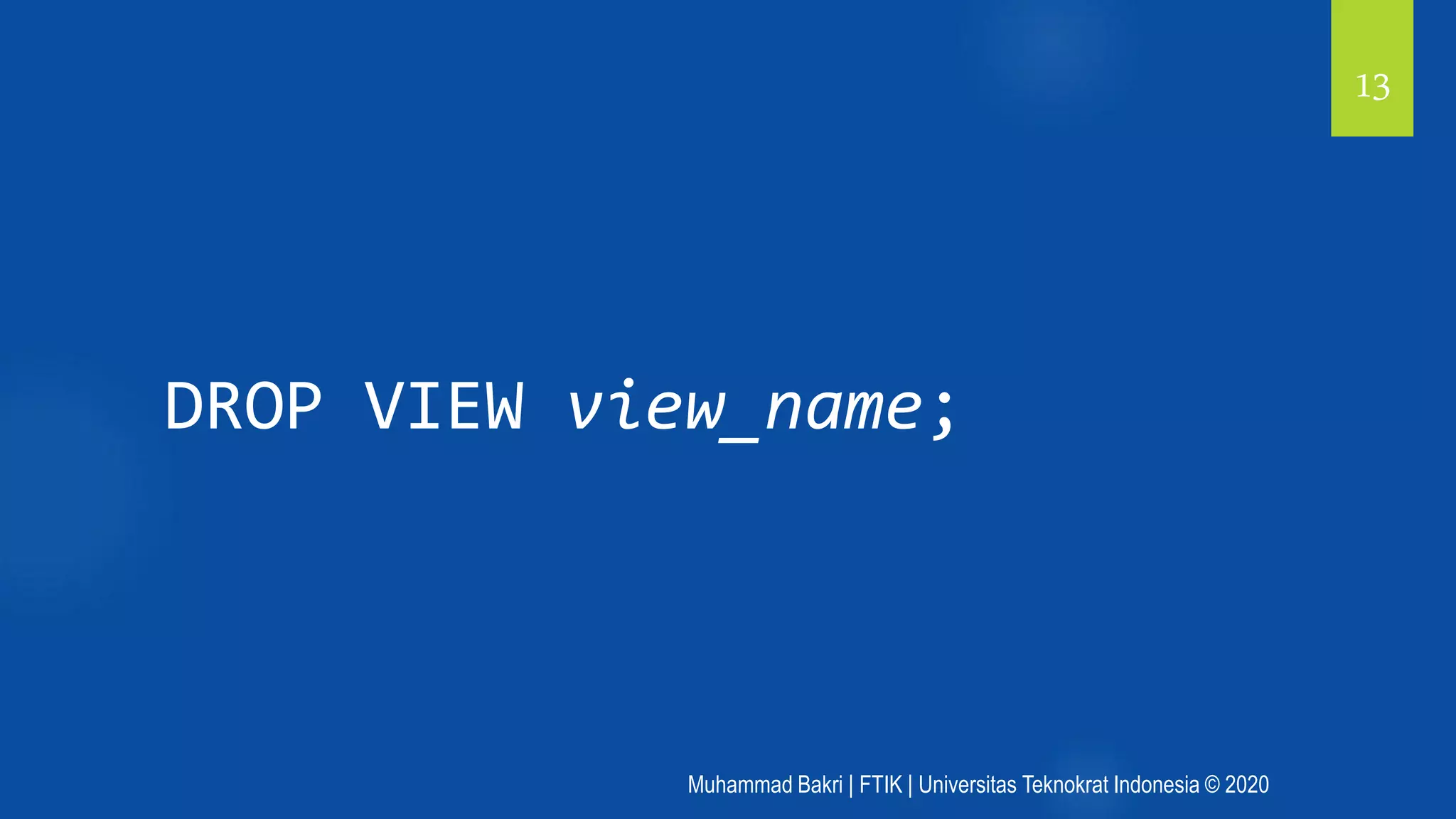 Views in MySQL | PPTX
