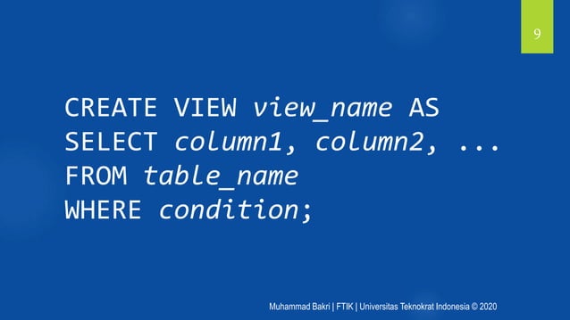 Views in MySQL | PPTX