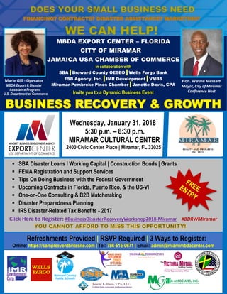 Mbda city of miramar - sba - disaster recovery flyer - 1 - 31-2018 | PDF