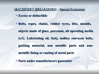 Machinery Breakdown Insurance | PPT