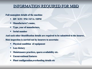 Machinery Breakdown Insurance | PPT