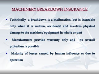 Machinery Breakdown Insurance | PPT