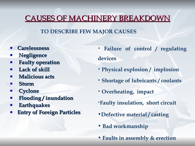 Machinery Breakdown Insurance | PPT
