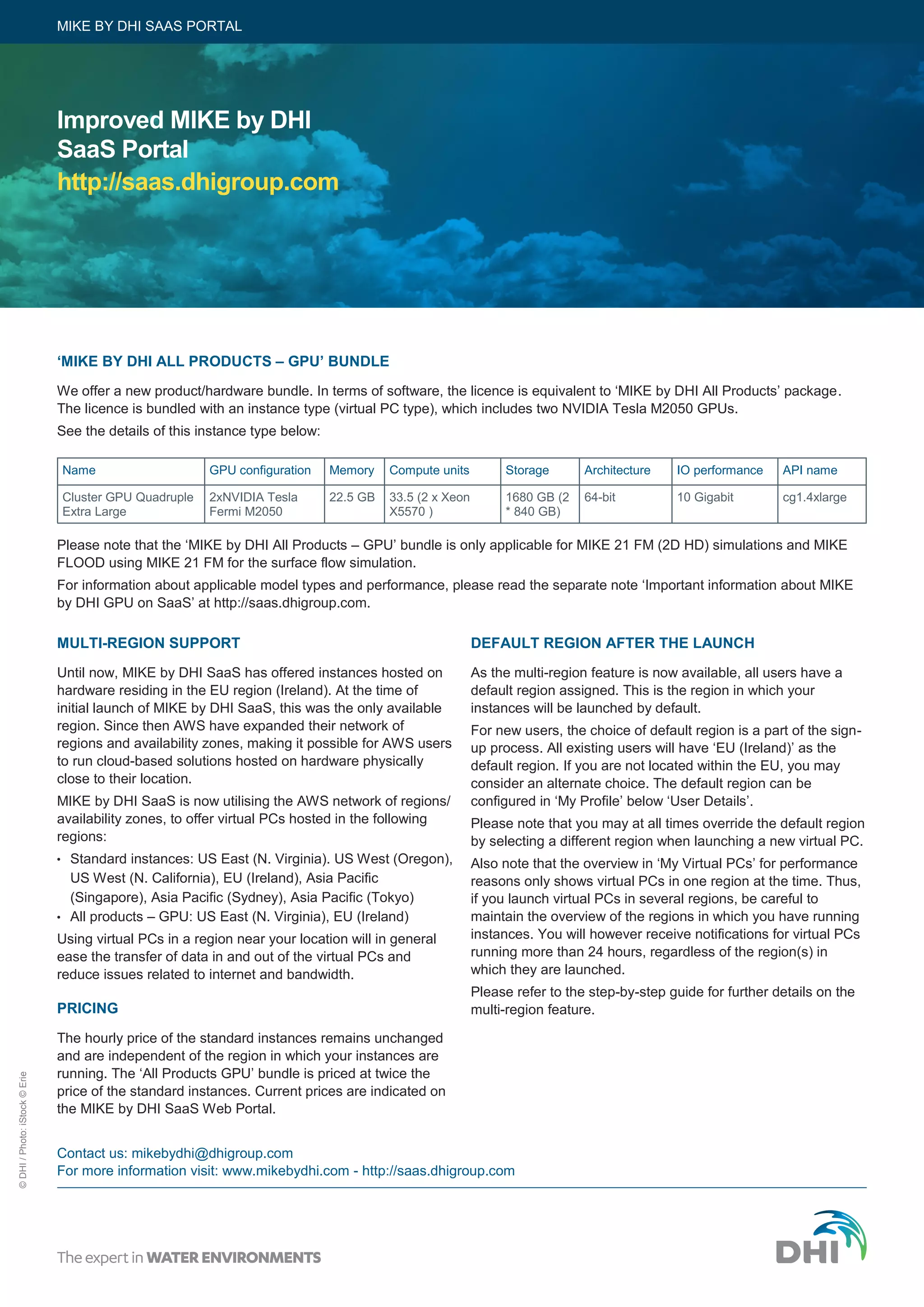 MIKE BY DHI SAAS - New features as of October 2014 | PDF