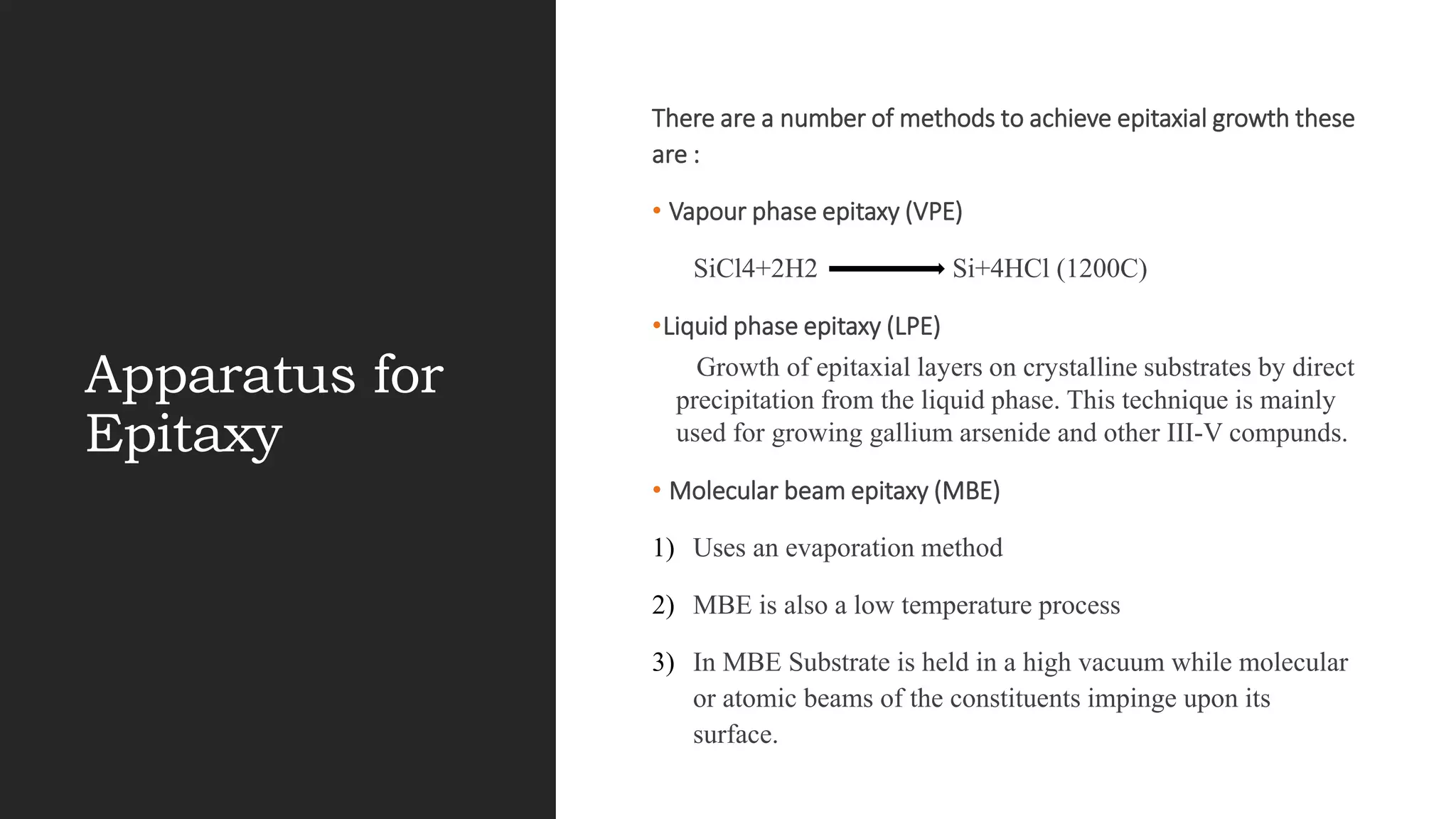 Molecular Beam Epitaxy | PPTX | Chemistry | Science
