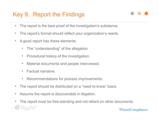 Effective Fraud Investigations: 10 Keys to a Successful Outcome | PPT