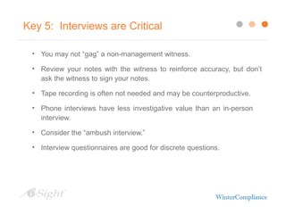 Effective Fraud Investigations: 10 Keys to a Successful Outcome | PPT