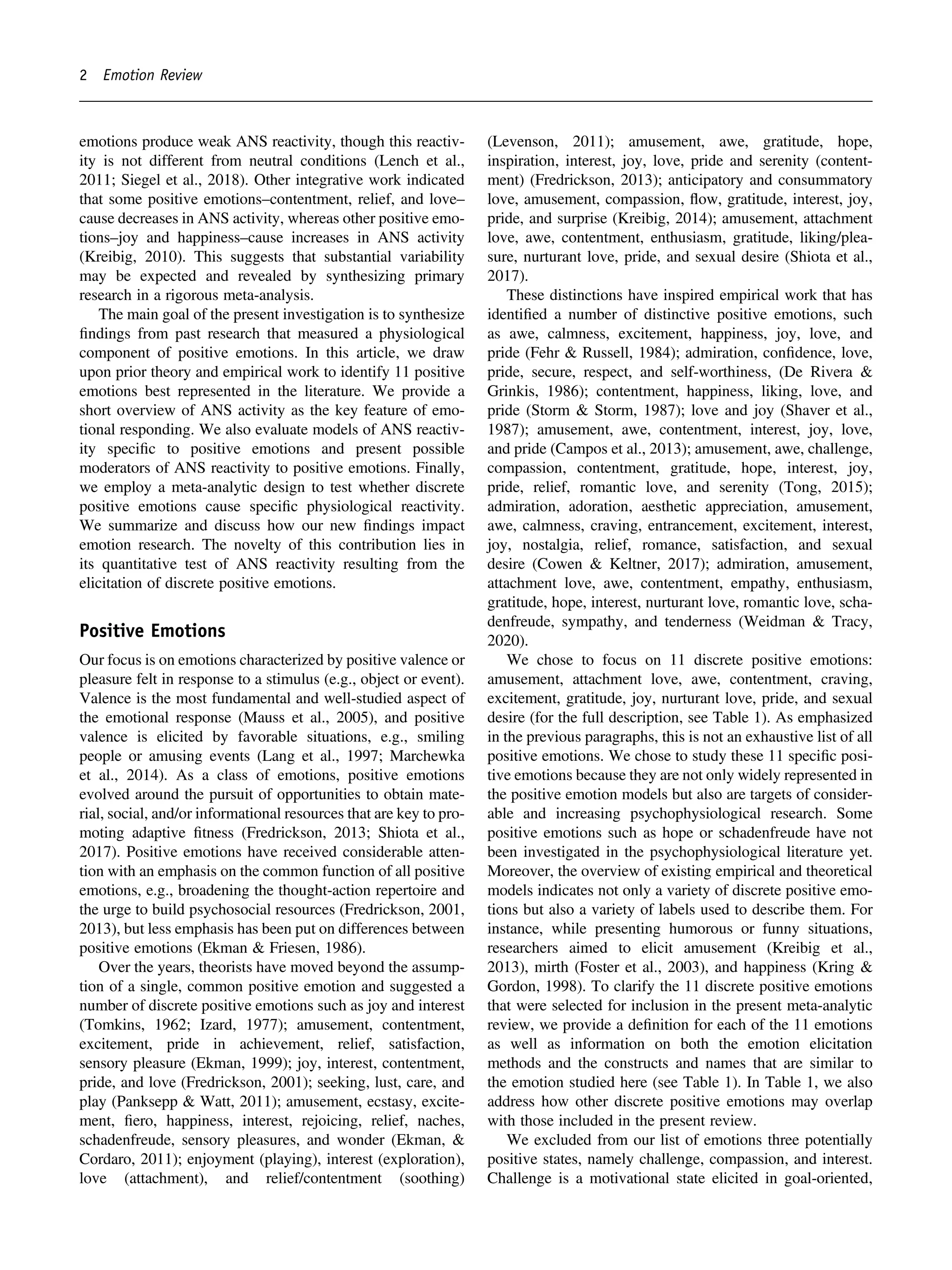 Autonomic Nervous System Activity During Positive Emotions: A Meta ...