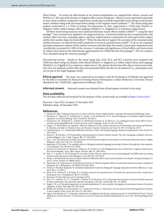 Native and non-native language contexts differently modulate mood-driven electrodermal activity ...