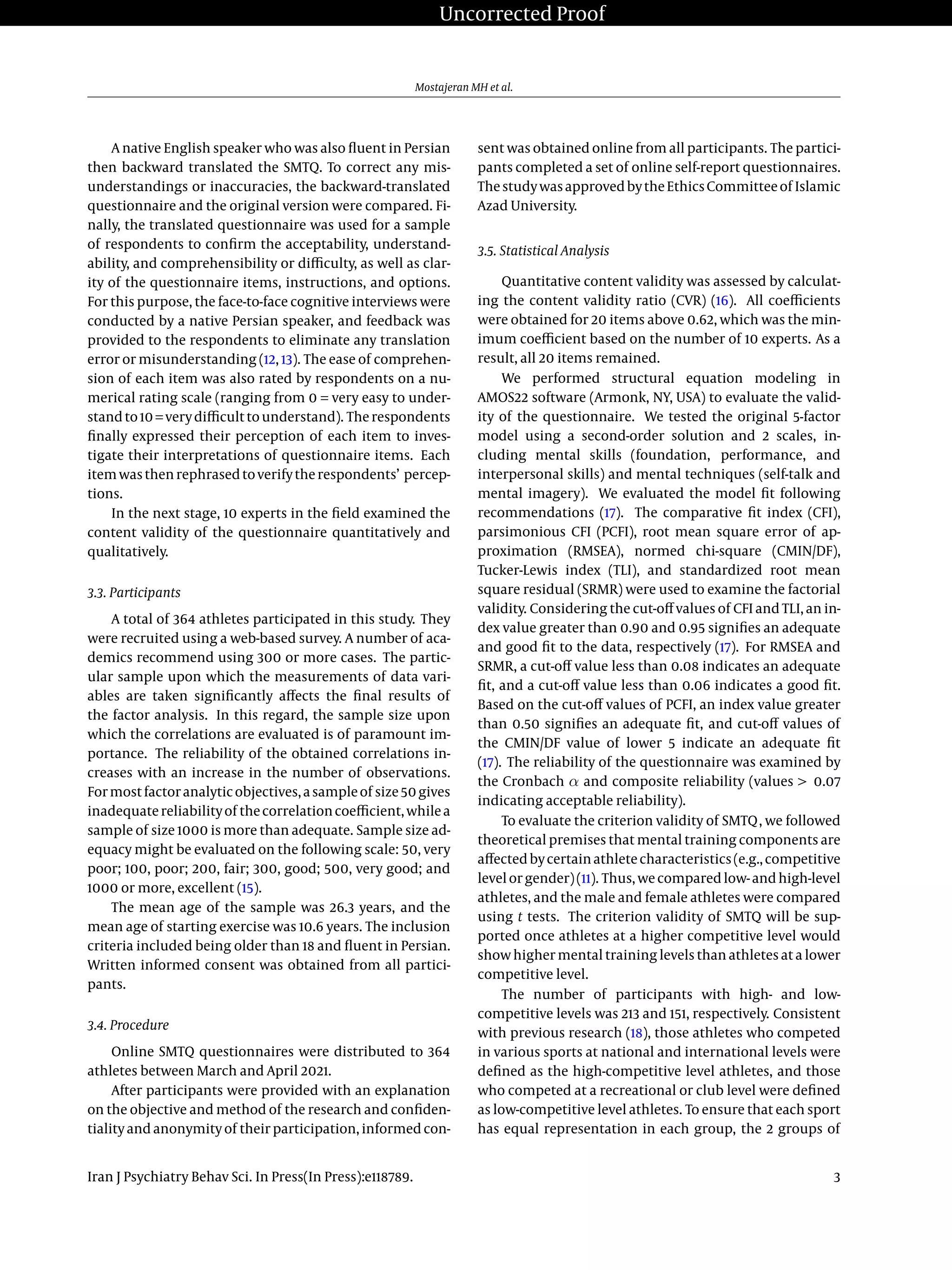 Psychometric Properties of the Persian Version of the Sport Mental ...