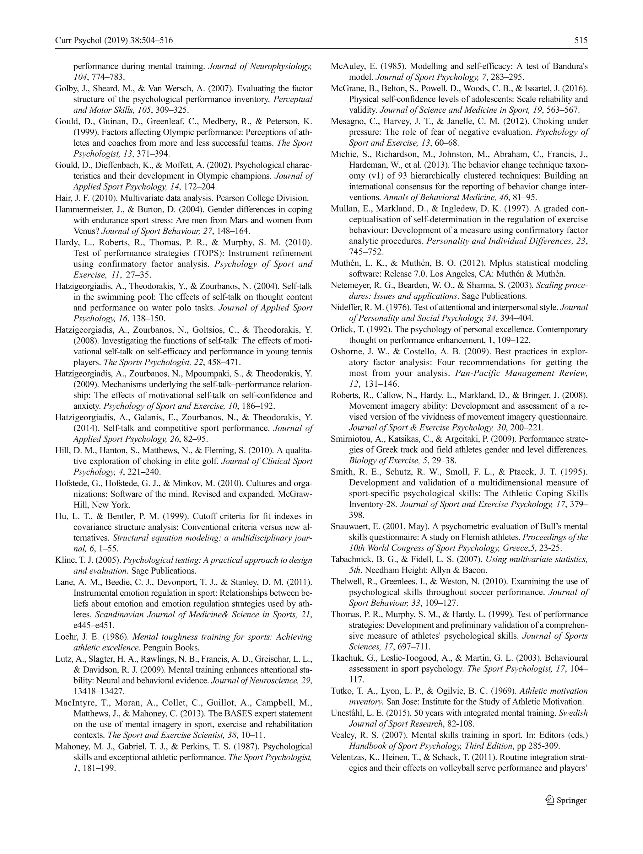 The Sport Mental Training Questionnaire: Development and Validation | PDF