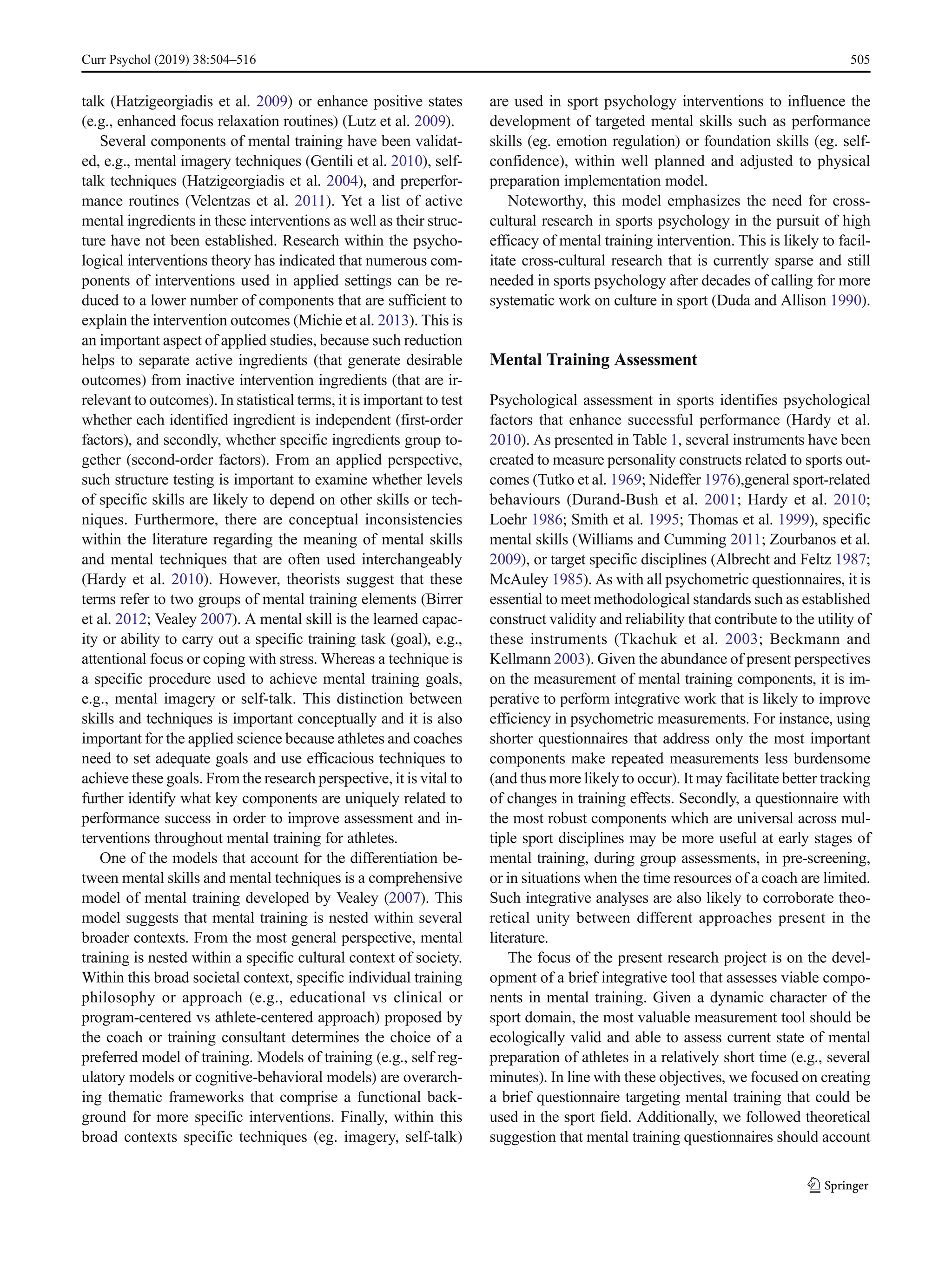 The Sport Mental Training Questionnaire: Development and Validation | PDF
