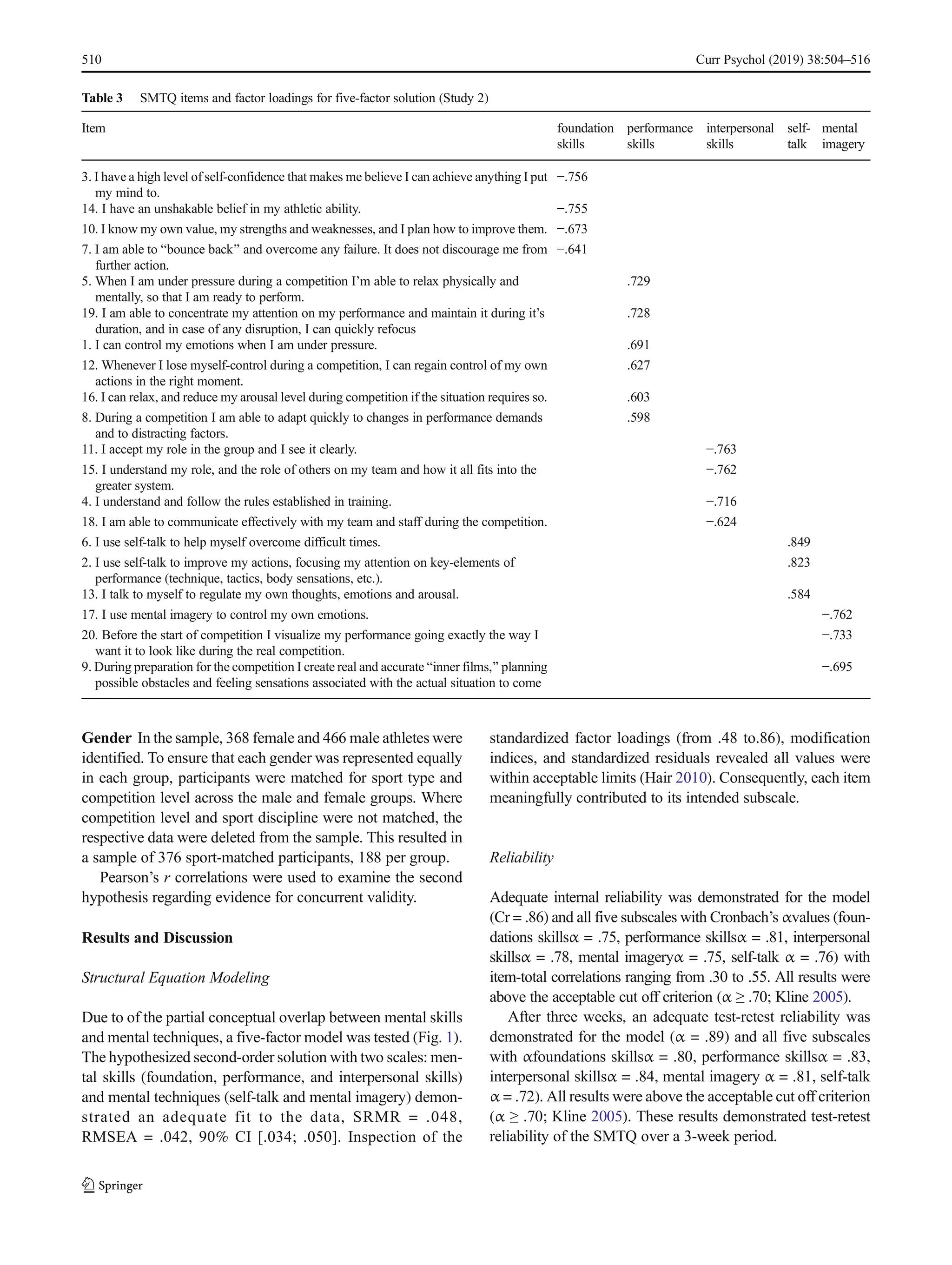 The Sport Mental Training Questionnaire: Development and Validation | PDF