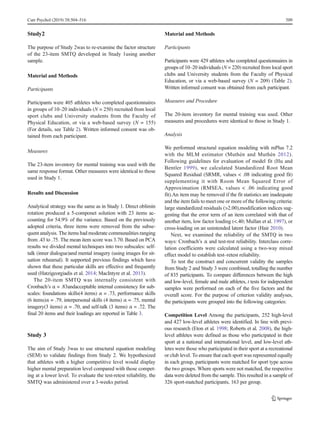 The Sport Mental Training Questionnaire: Development and Validation | PDF