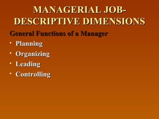 Managerial Behavior and Effectiveness PPT | PPT