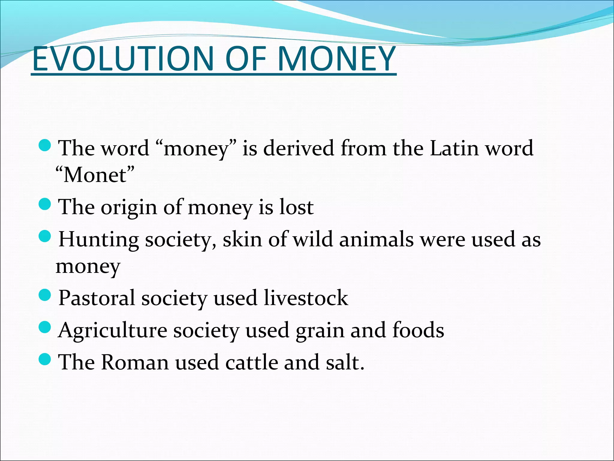 Evolution of money | PPT