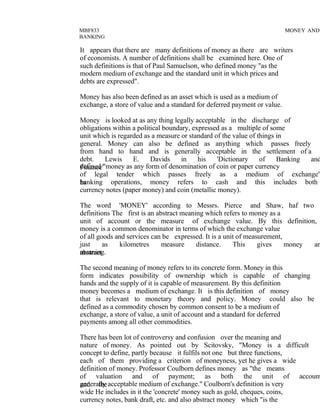 MBF 833 MONEY AND BANKING.pdf | Currencies | Economy