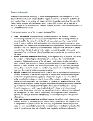 MBF proposals | DOC
