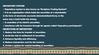 MERCHANT BANKING & FINANCIAL SERVICES-DEPOSITORY SERVICES | PPT