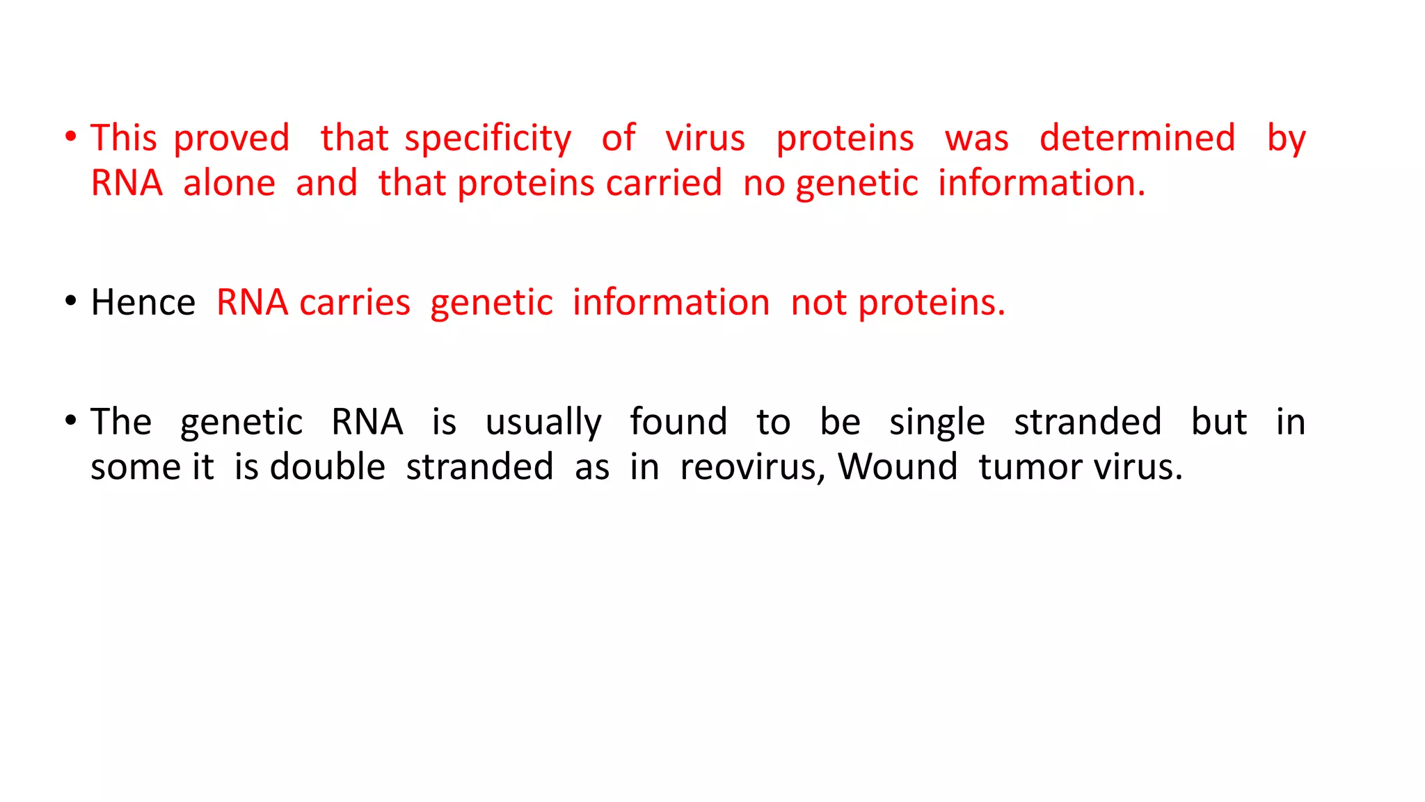 RNA as a genetic material | PPTX