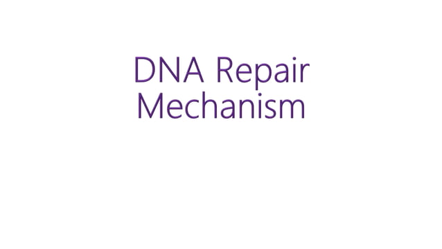 DNA repair mechanism | PPTX | Genetics | Science