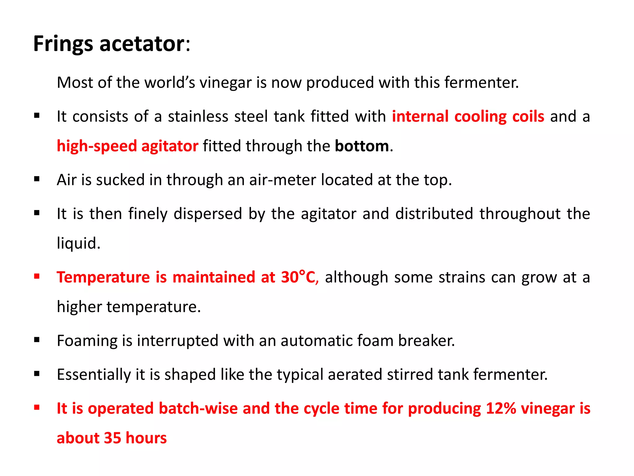 Vinegar (acetic acid) production | PPTX