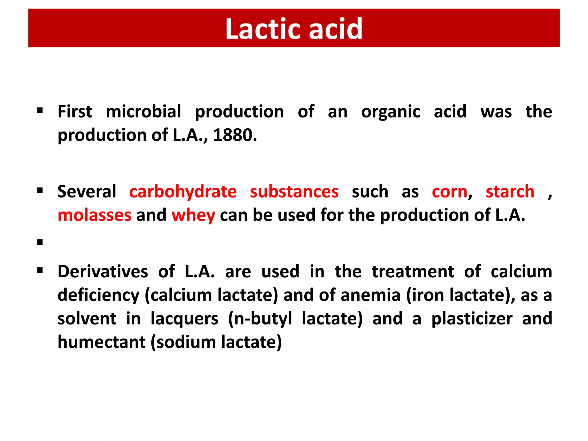 Production of lactic acid | PPTX