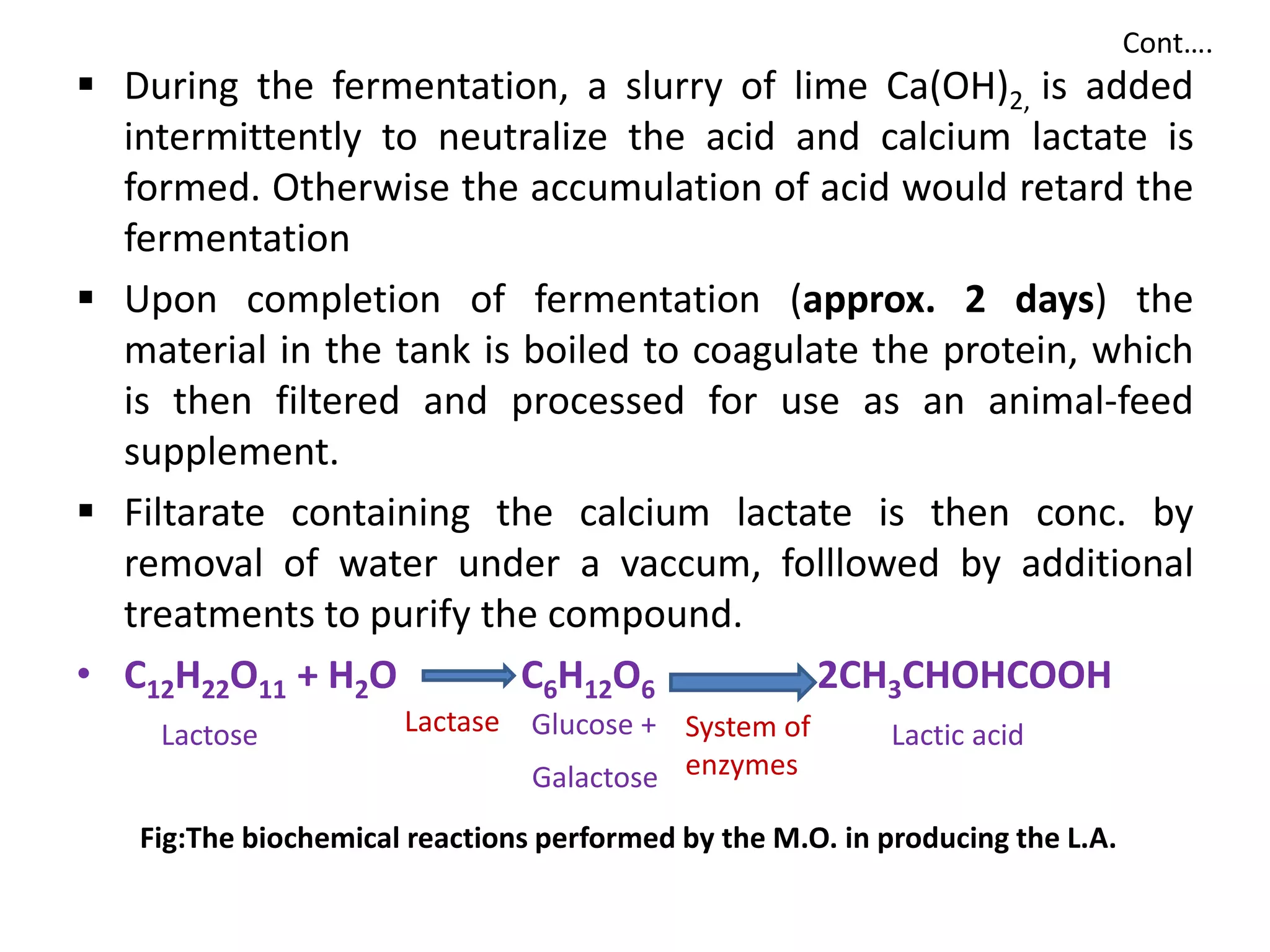 Production of lactic acid | PPTX