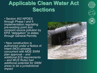 Key Clean Water Act Criteria Affecting Stormwater Management at the ...