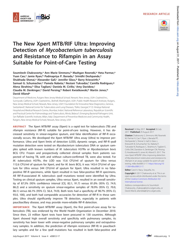 The New Xpert MTB/RIF Ultra: | PDF | Infectious Diseases | Diseases and ...