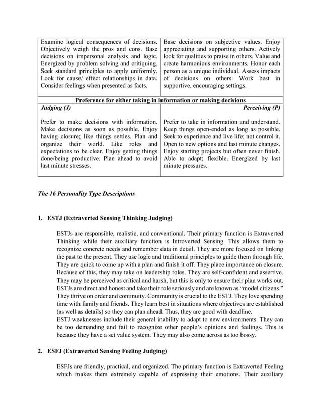 MBTI | PDF | Dating | Family and Relationships