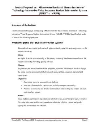 Micro-Controller based jimma university Interactive voice response System | PDF | Computing ...