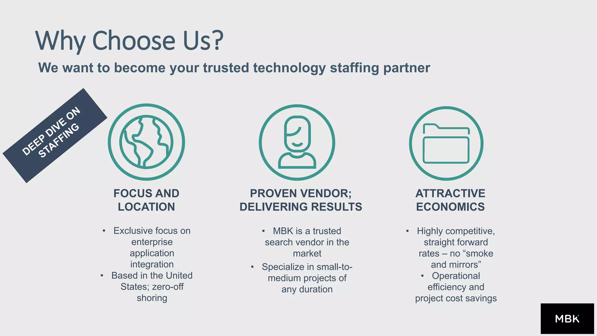 Mbk technology staffing practice enterprise integration | PPTX