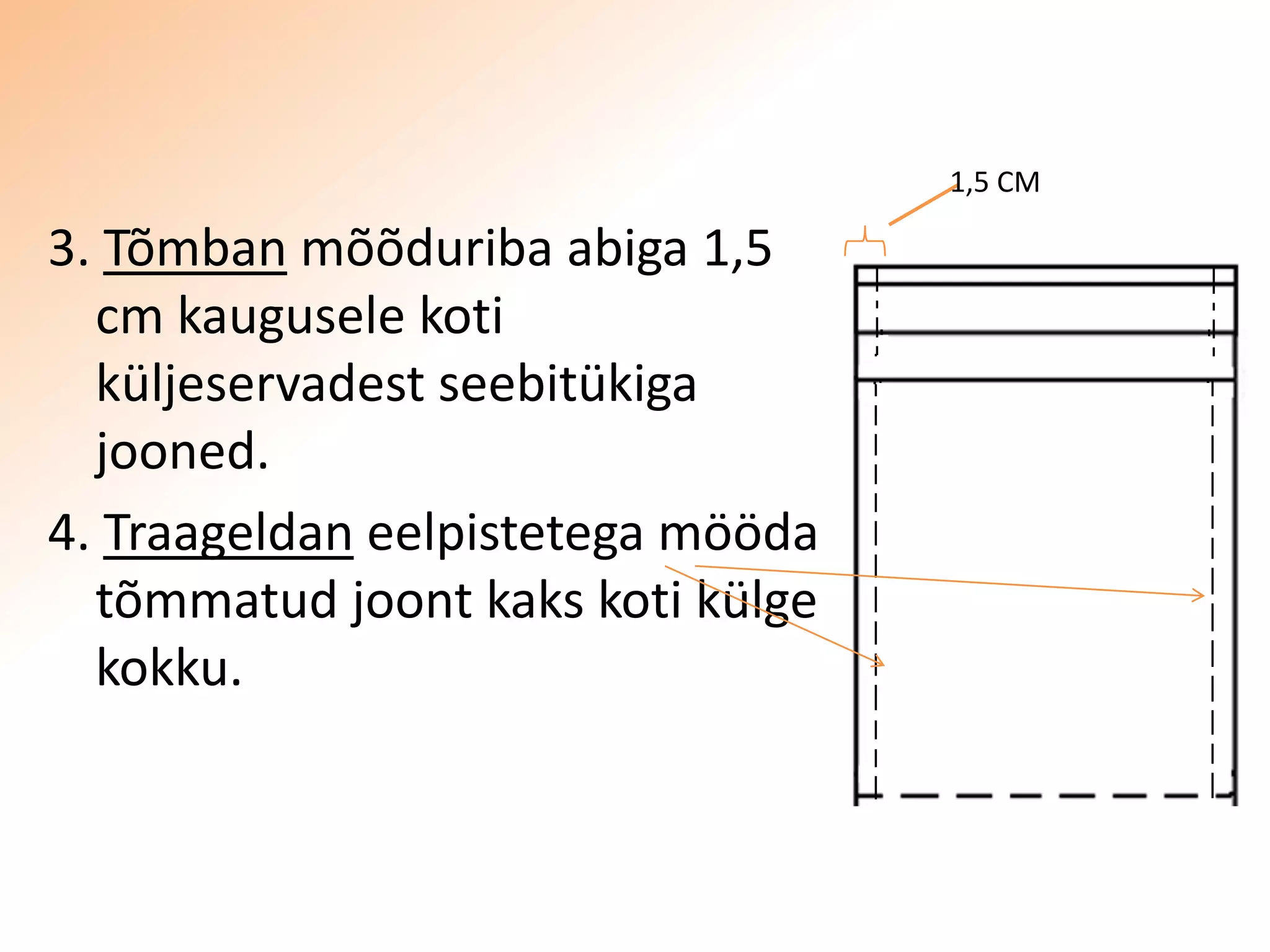 Õmblemine - kanaliga kott | PPTX