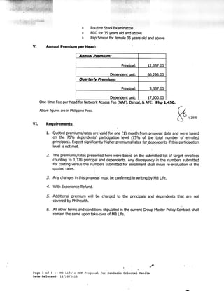 Mb life's mcp proposal for mandarin oriental manila | PDF