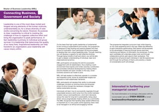 Masters of Business Leadership Leaflet | PPT
