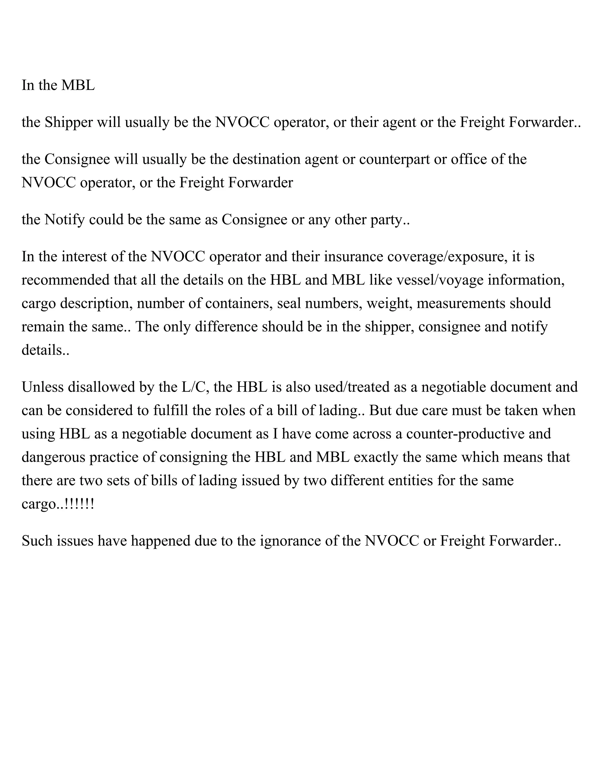 DIFFERENCE BETWEEN HOUSE BILL OF LADING AND MASTER BILL OF LADING | DOC