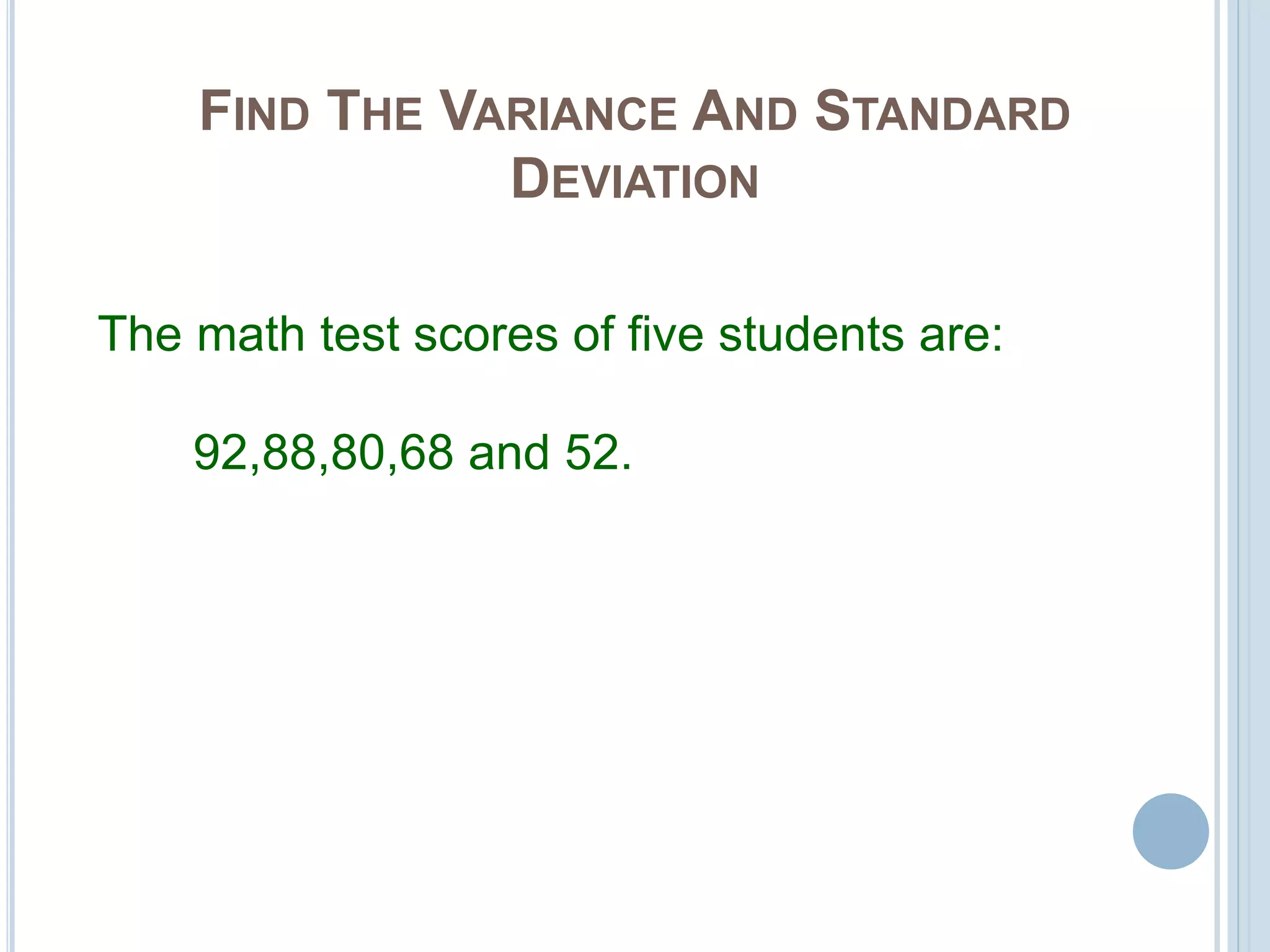 Variance and standard deviation | PPTX