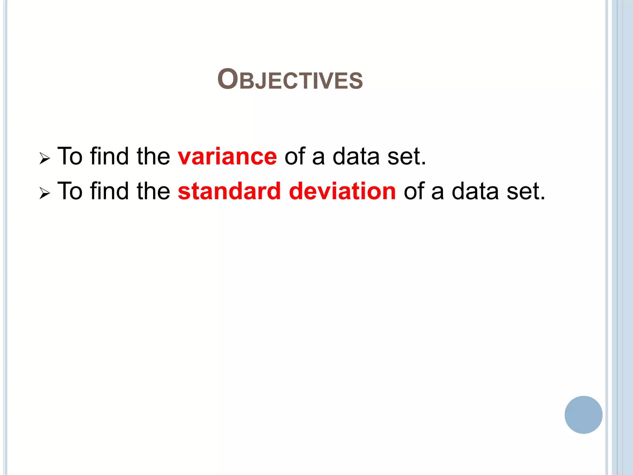Variance and standard deviation | PPTX