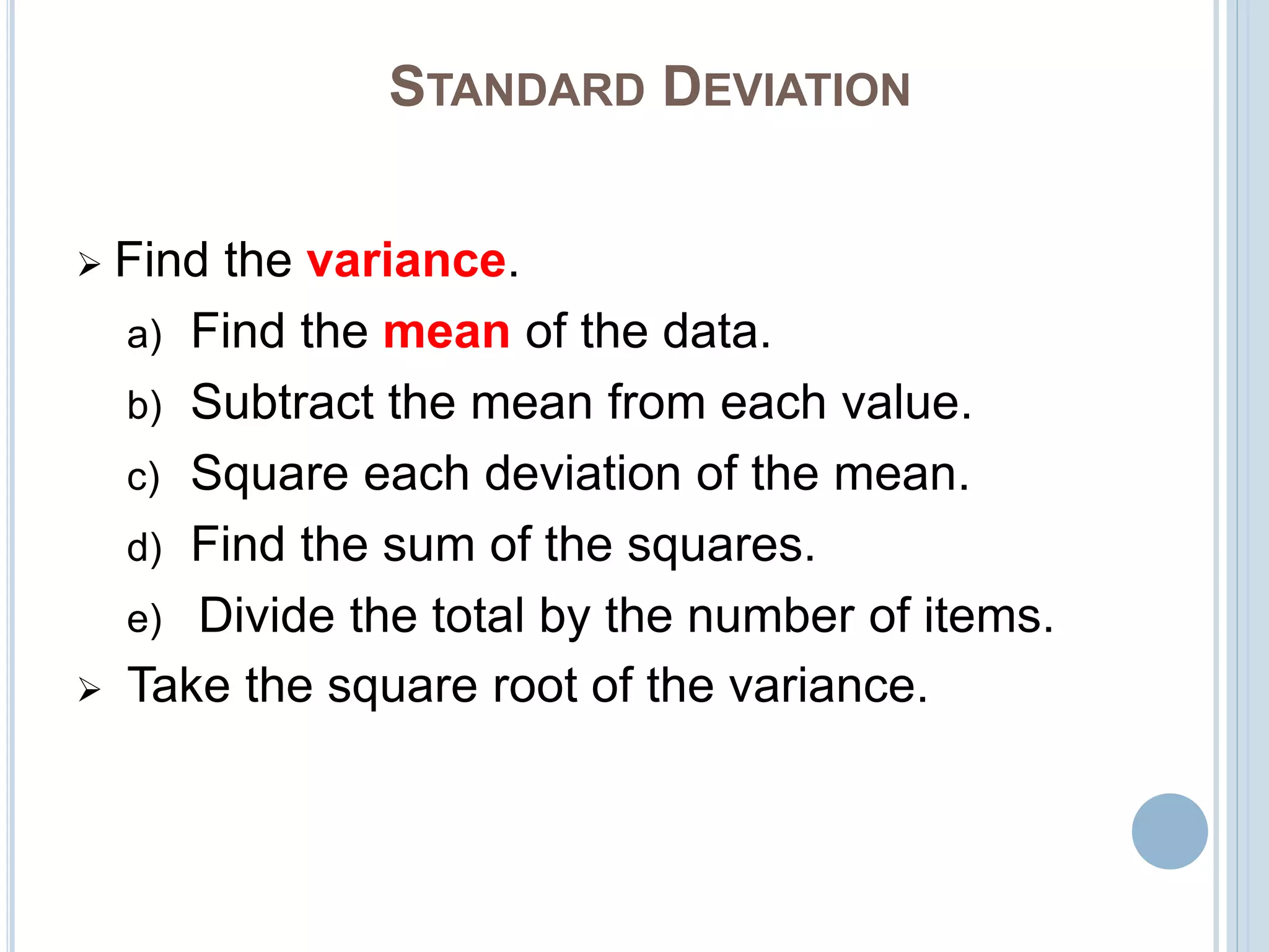 Variance and standard deviation | PPTX
