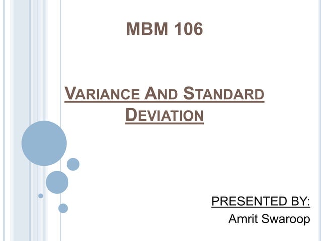 Variance and standard deviation | PPTX