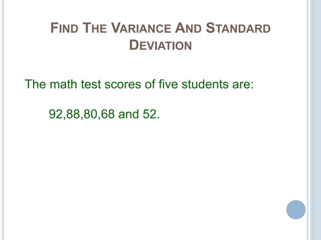 Variance and standard deviation | PPTX