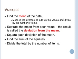 Variance and standard deviation | PPTX