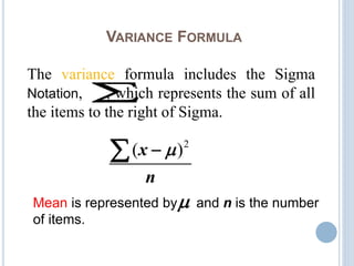 Variance and standard deviation | PPTX
