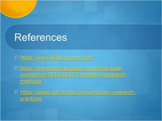 Contemporary issues in research | PPTX