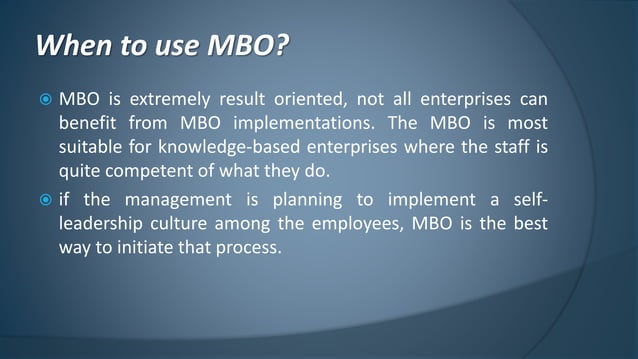 Management By Objectives (MBO) | PPT