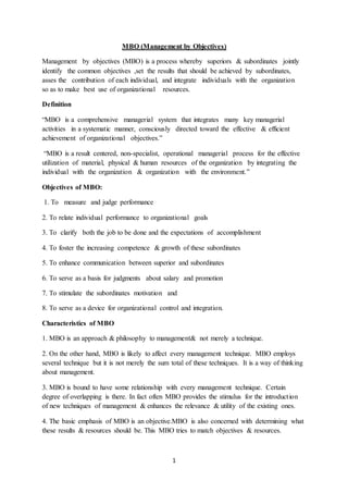 MBO- Management In Objective Word File | PDF